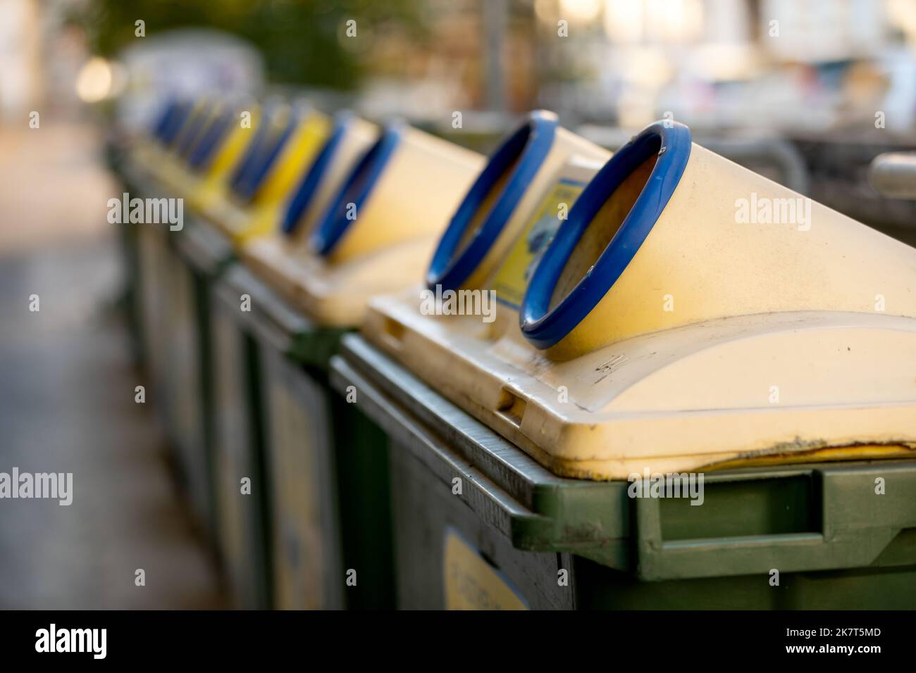Close up picture of trash bin full of garbage on the street Stock Photo ...