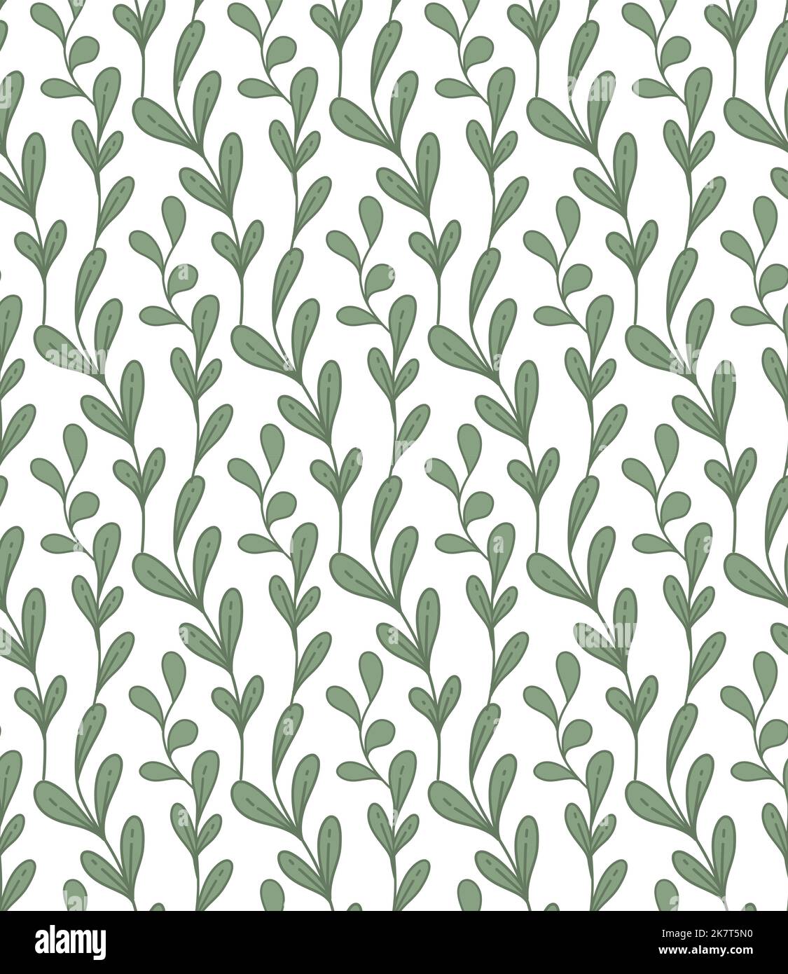 Vector pattern with cartoon intertwined branches with foliage on a ...