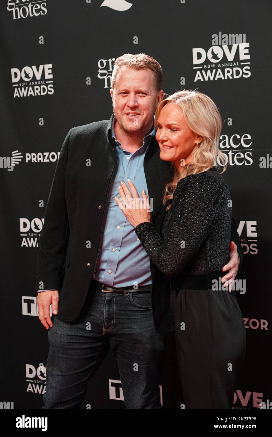 Nashville, Tennessee, USA, October 18, 2022. Jon Erwin and his wife on ...