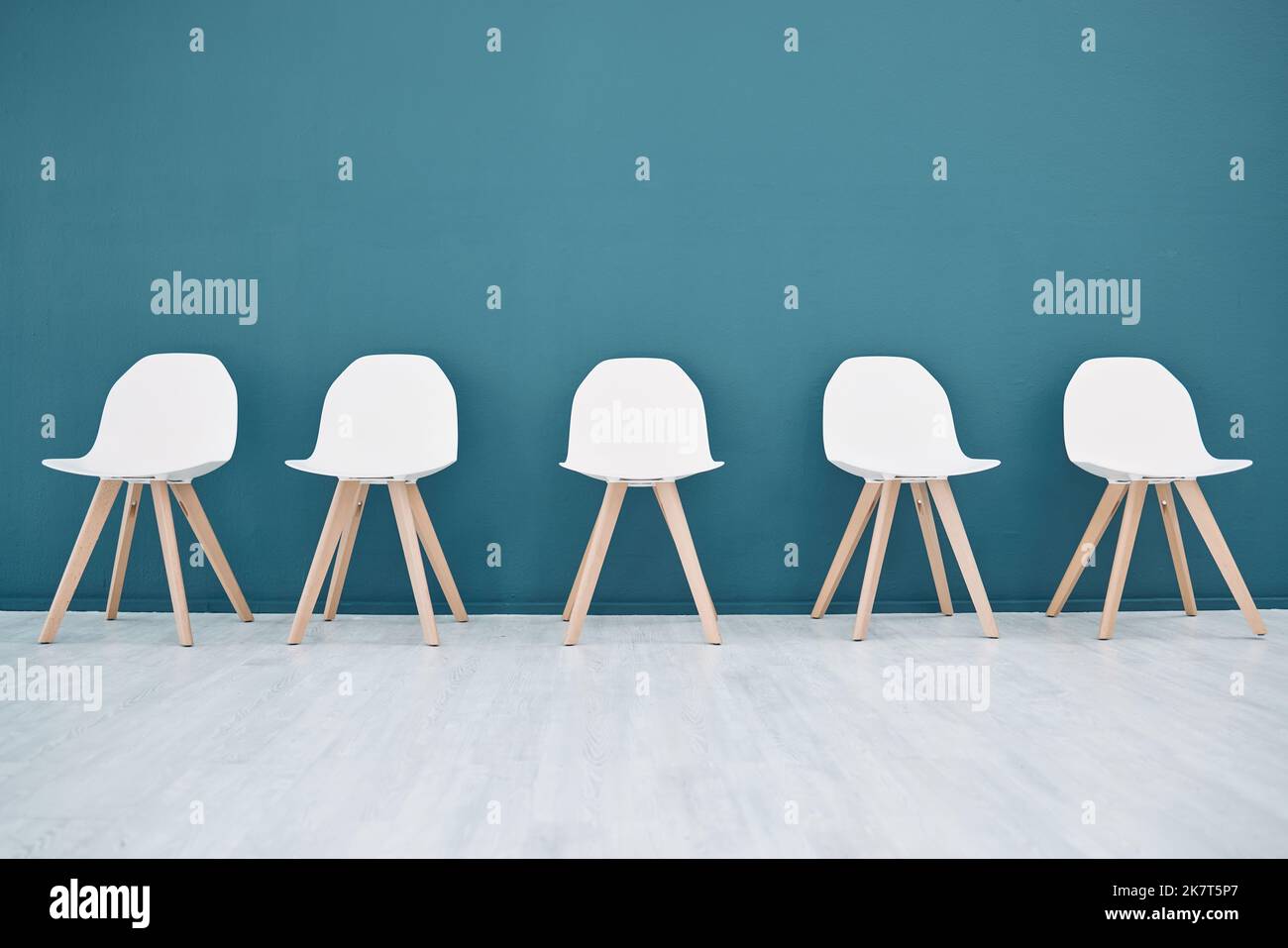 We are hiring, job interview and recruitment with empty furniture and ...