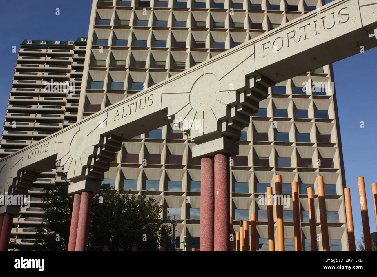 The Olympc Motto Citius Altius Fortius in the Olympic Plaza, Calgary ...