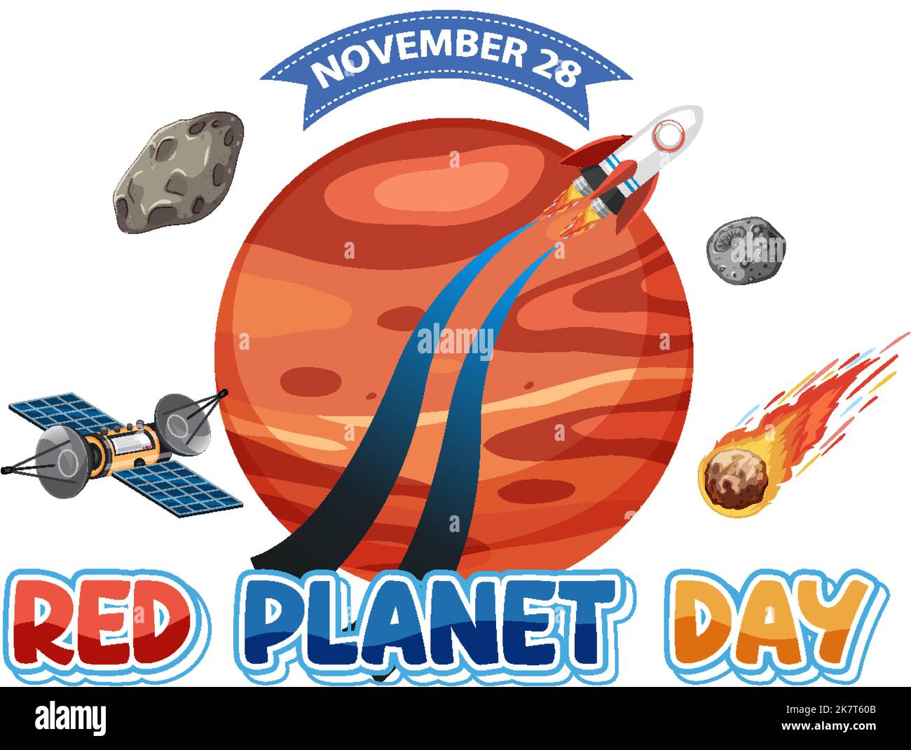 Red Planet Day Banner Design illustration Stock Vector Image & Art - Alamy