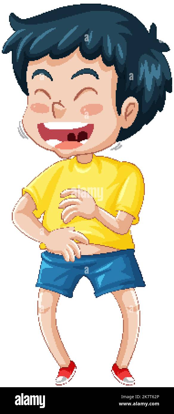 A boy laughing cartoon character illustration Stock Vector Image & Art ...