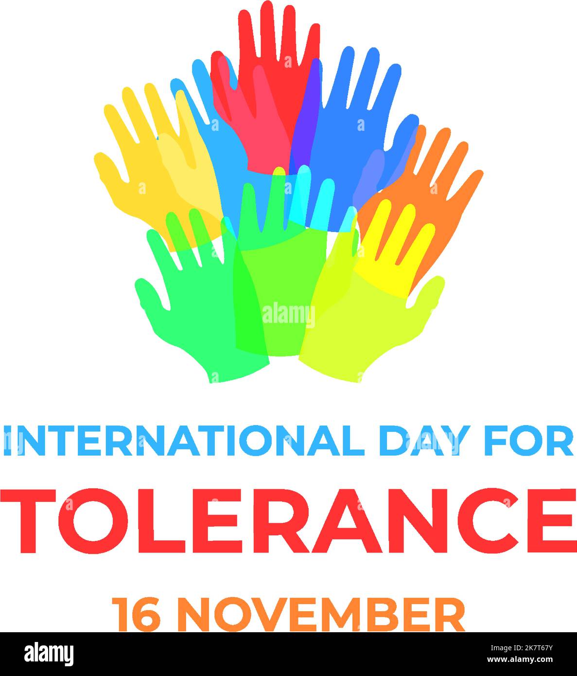international day for tolerance with hands colorful Stock Vector Image ...
