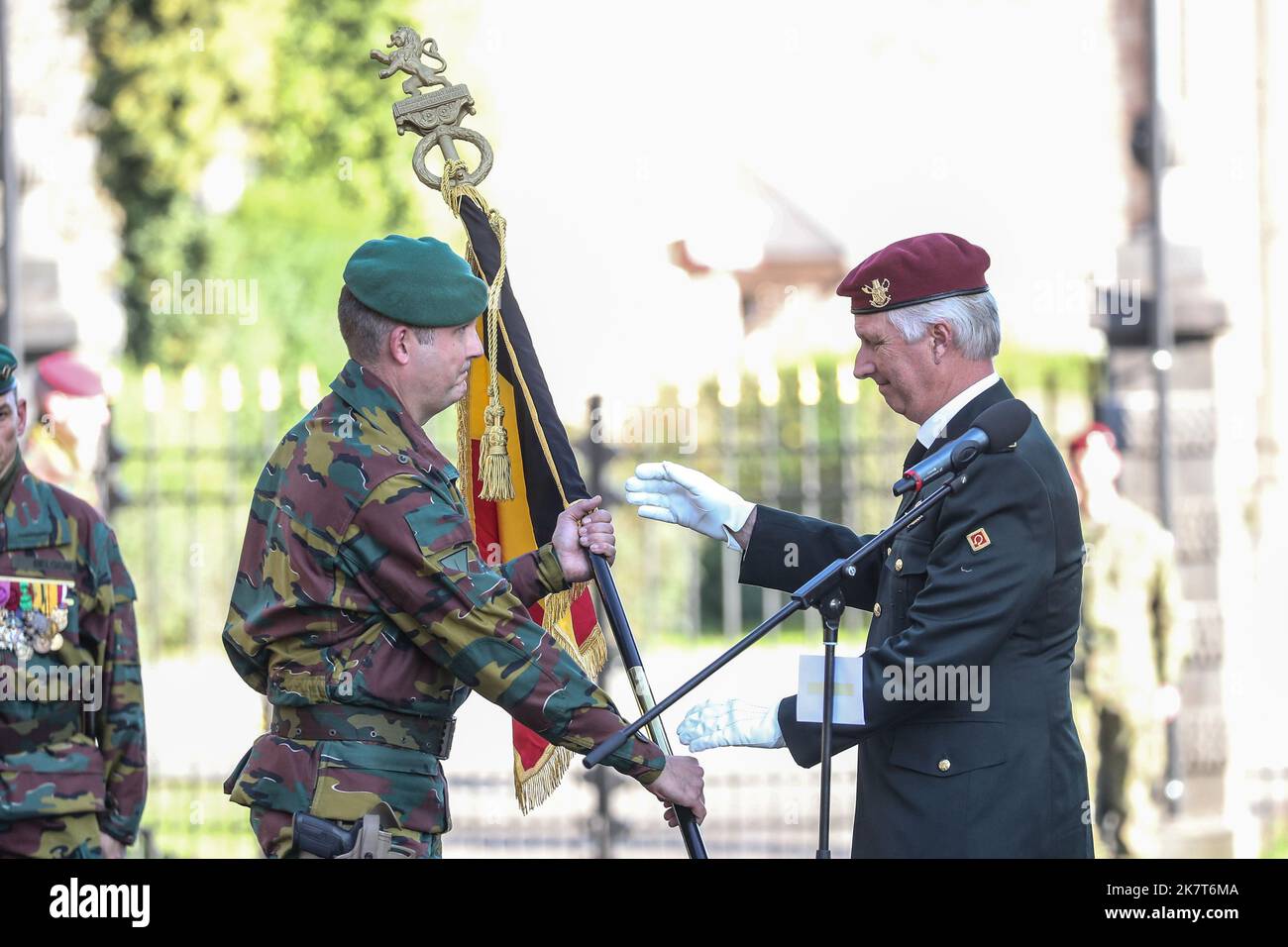 King Philippe - Filip of Belgium pictured during a ceremony to celebrate the 75th anniversary of ...