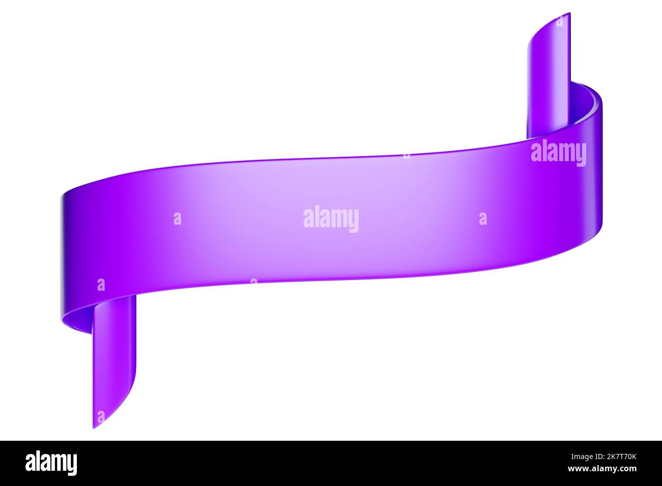 3d label ribbon. Glossy purple, violet blank plastic banner for ...