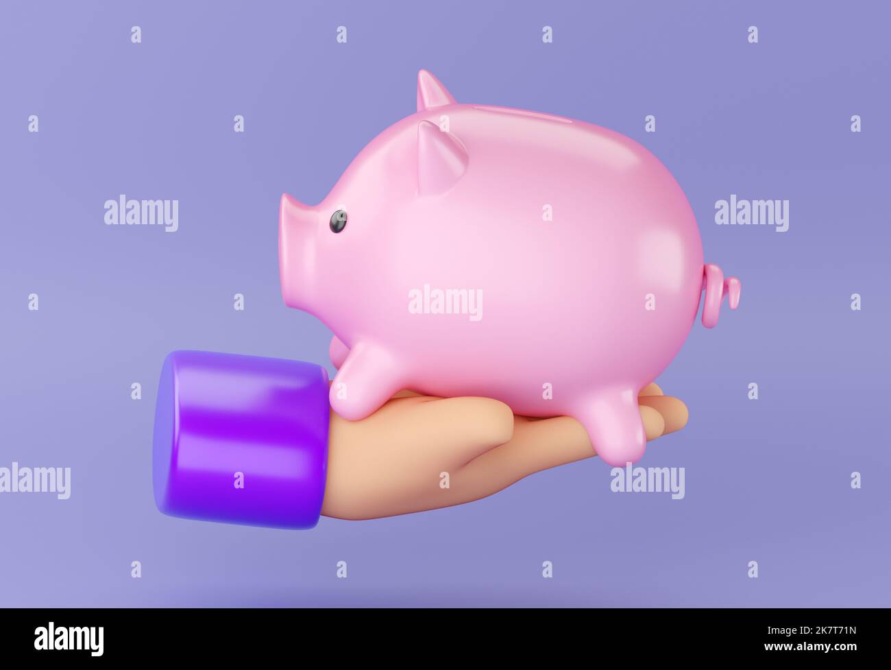 3d human hand holding Piggy bank. Business, saving, money, banking ...