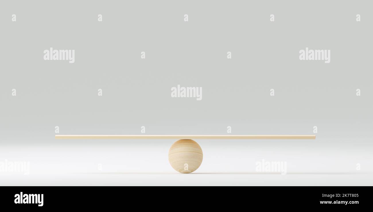 wooden scale balancing. Concept of equality and balance. balanced ...
