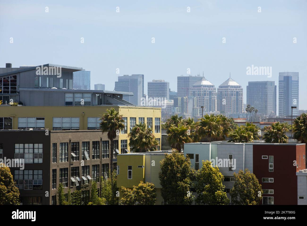 Daytime view of the downtown skyline of Emeryville, California, USA ...