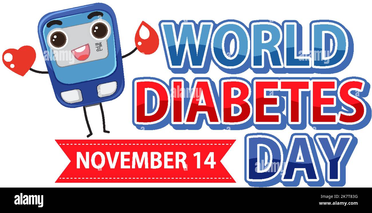 World Diabetes Day Font Logo Design illustration Stock Vector Image ...