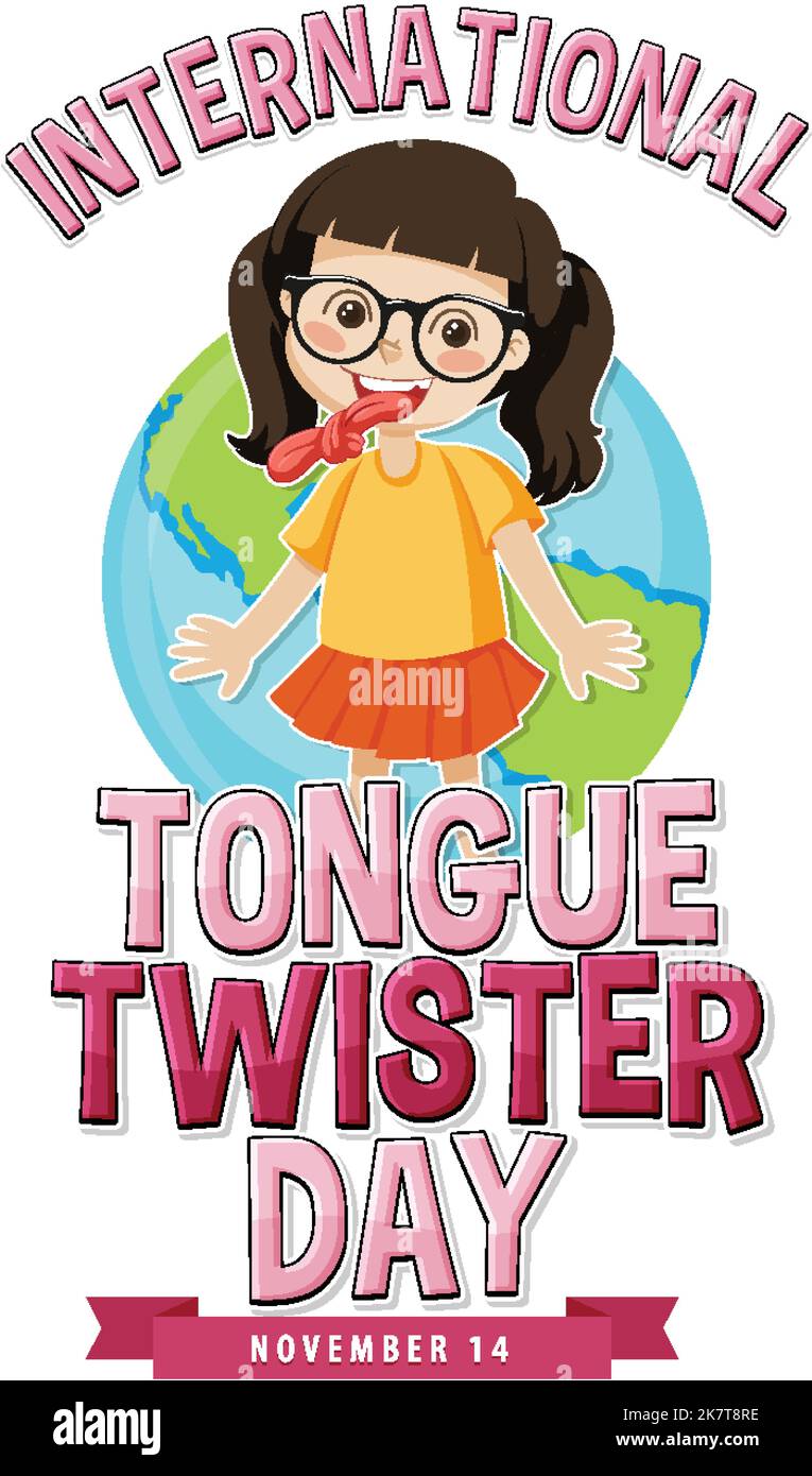 International tongue twister day logo design illustration Stock Vector ...