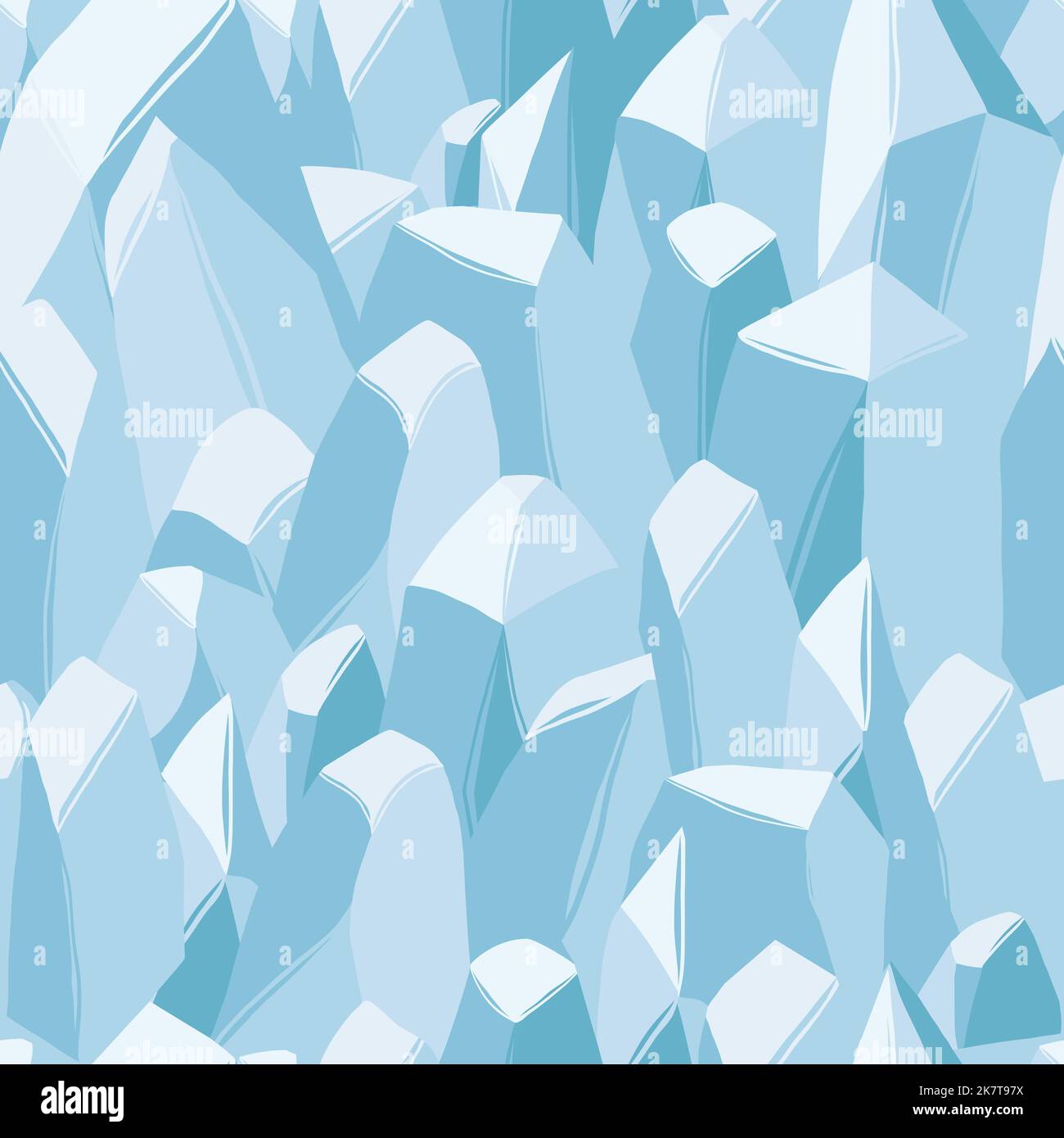 Ice stone mountains cliffs seamless pattern. Snow rocky landscape ...