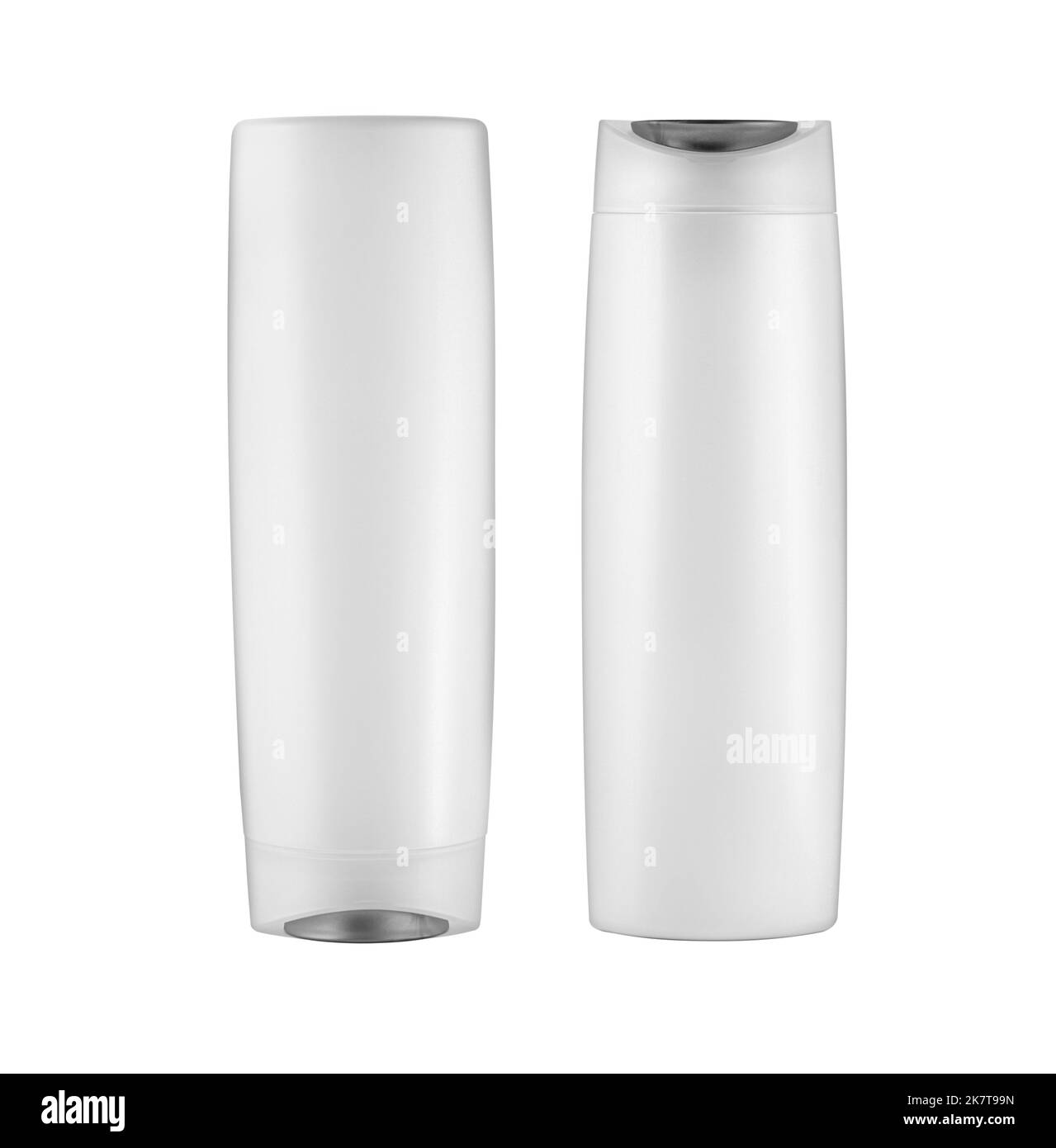 Set of White Plastic Bottles Shampoo Packaging Isolated on White ...