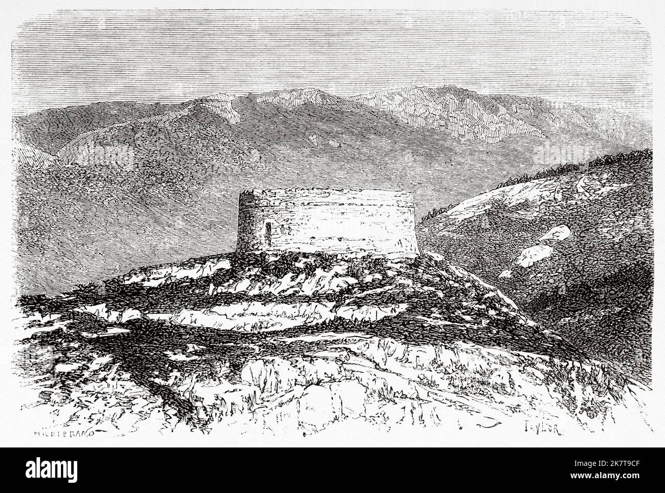 Tower from Roman times, miners village, Romania. Europe. Travel to the ...