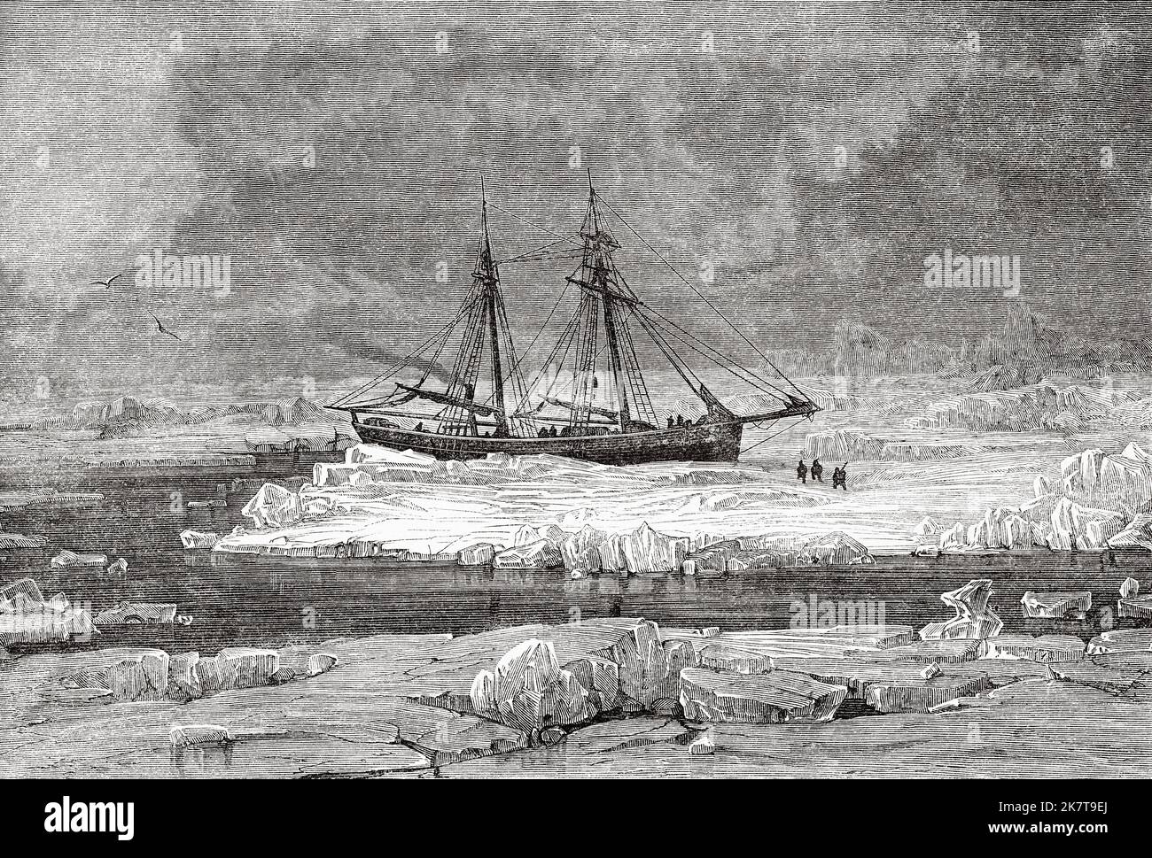 The Germania stuck in the pack ice. Second German expedition to the ...