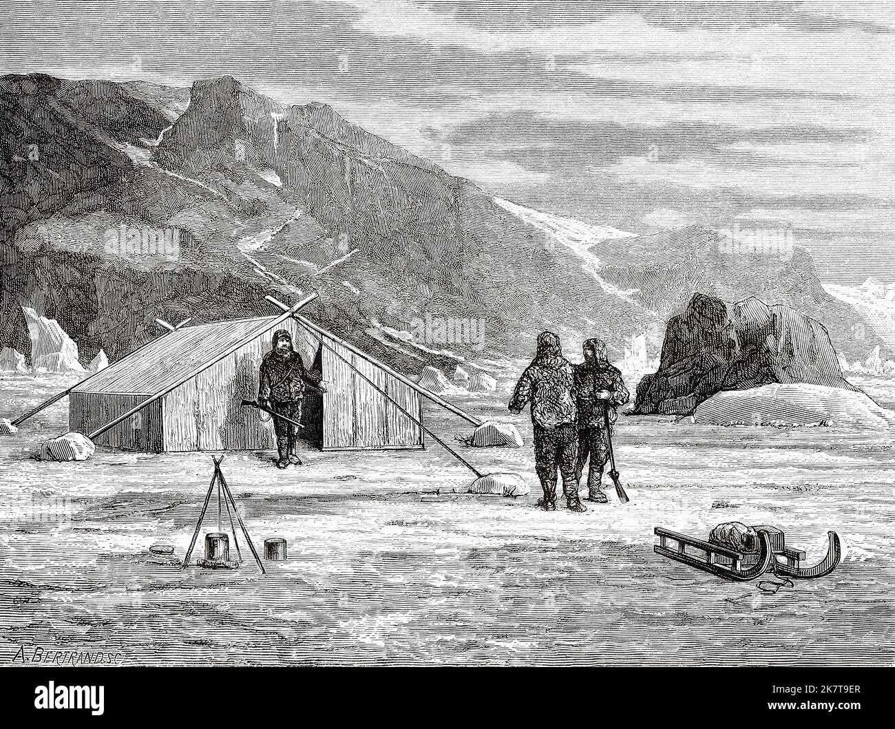 Camp of the crew of the Germania. Second German expedition to the North ...