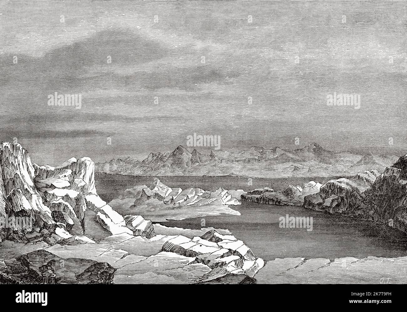 Ice blocks. Second German expedition to the North Pole with the ships ...