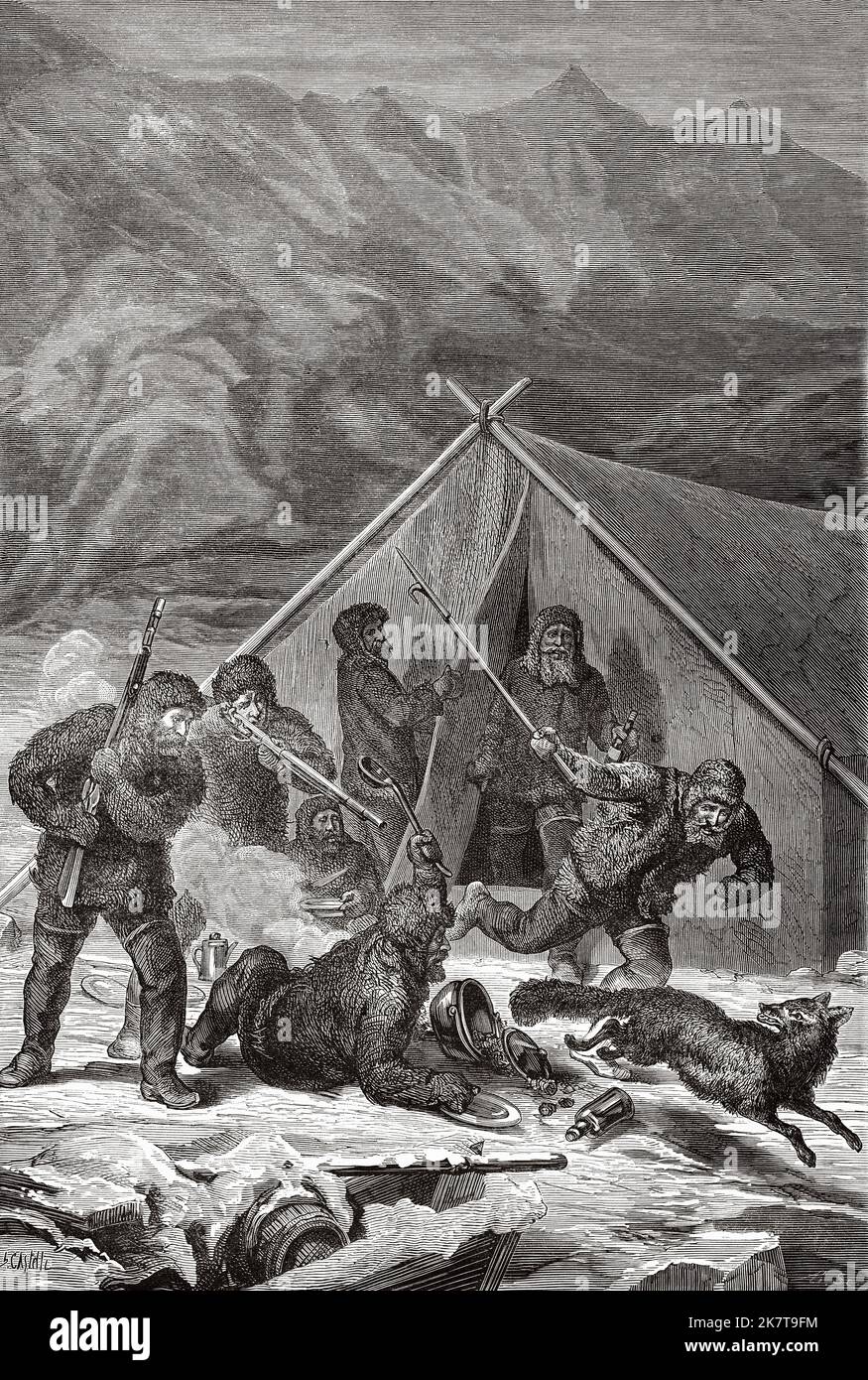 The crew of the Germania chasing a black fox which had interrupted ...