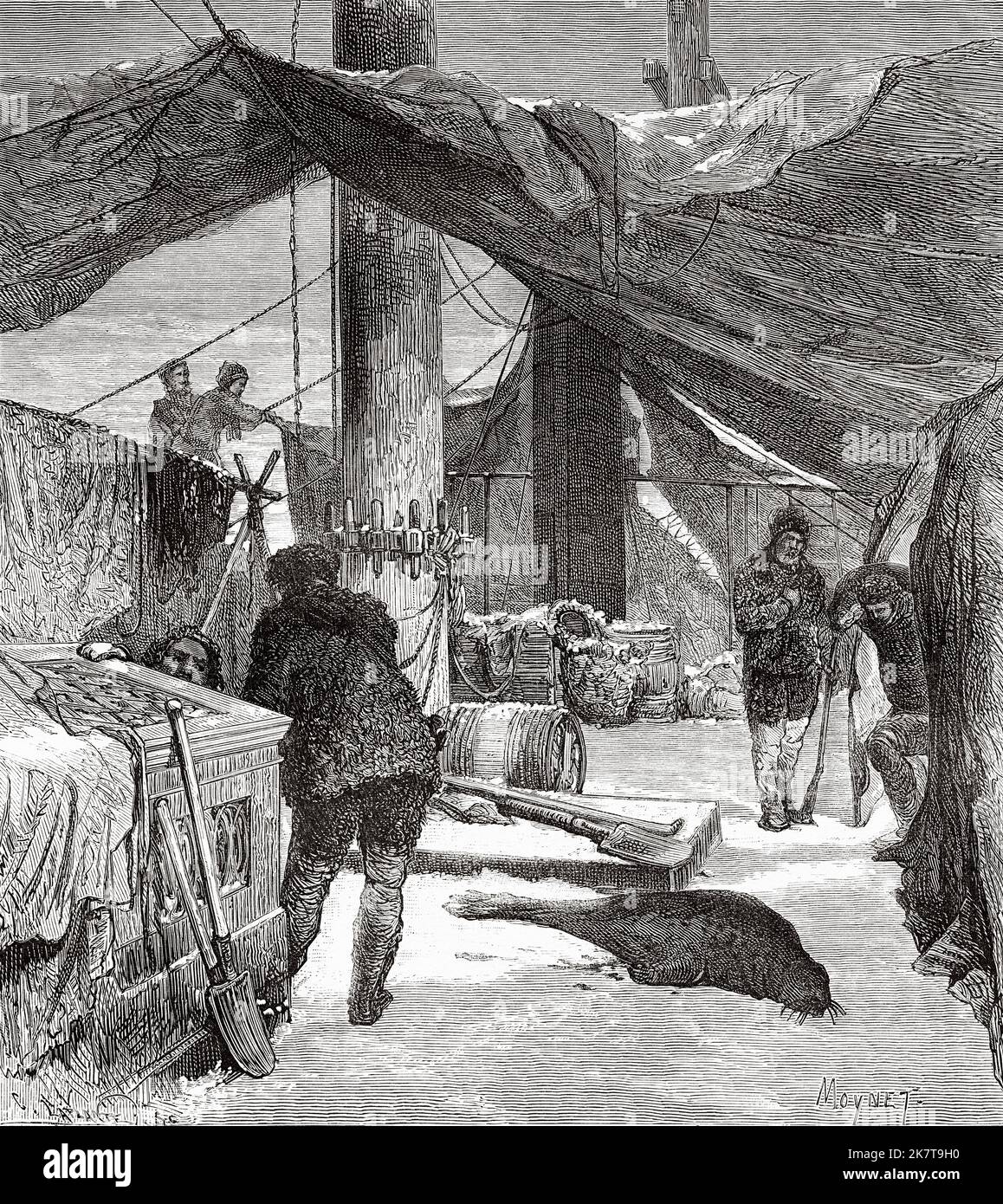 The crew of the Germania preparing for hibernation. Second German ...