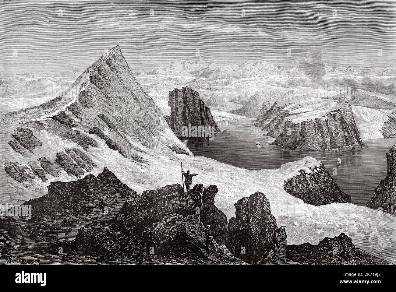 Kaiser Franz-Joseph's-Fjord and Petermann's Peak, Greenland. Second ...