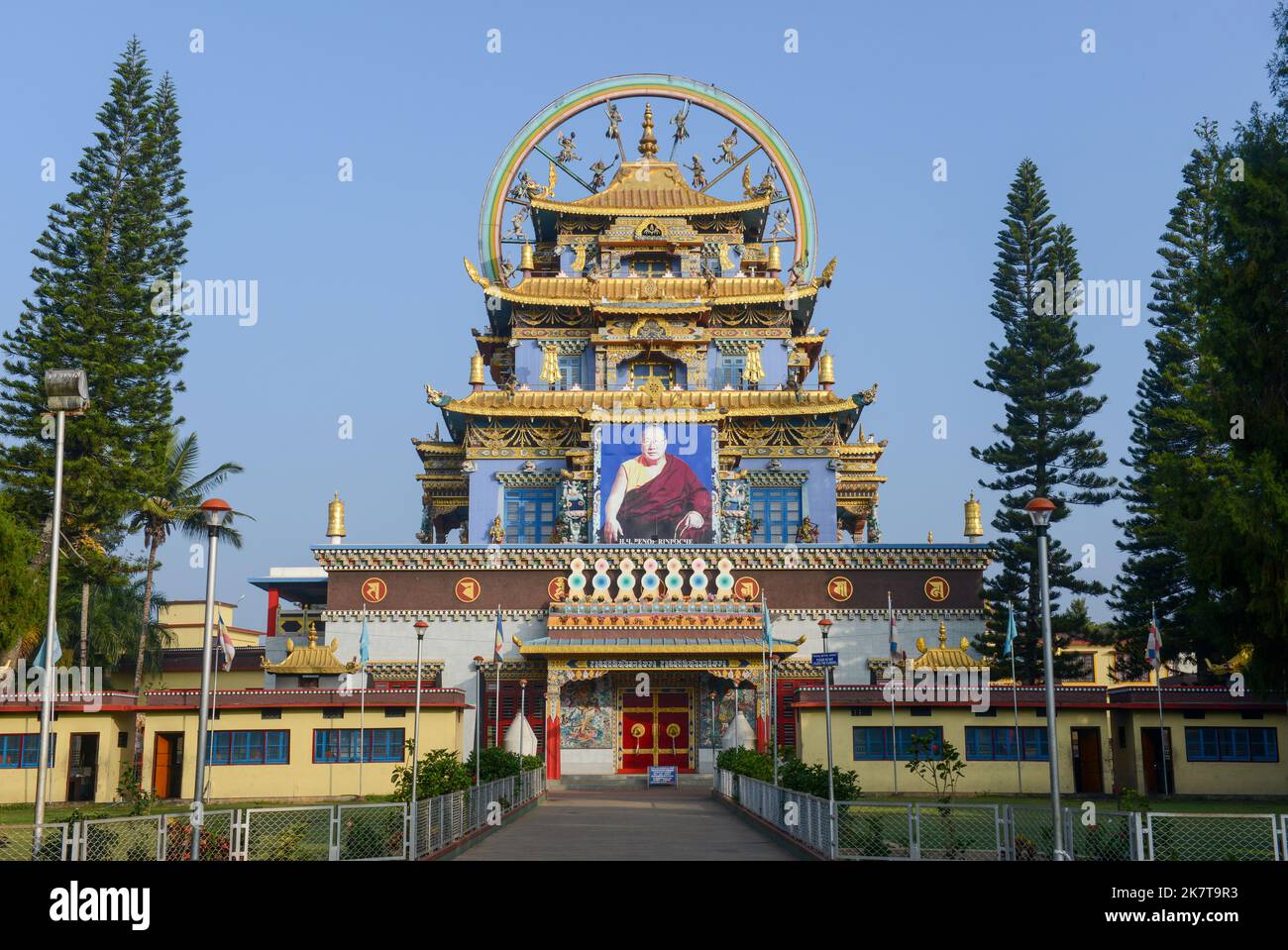 Coorg, India - January 8, 2014 - The Buddhist temple in the Tibetan ...
