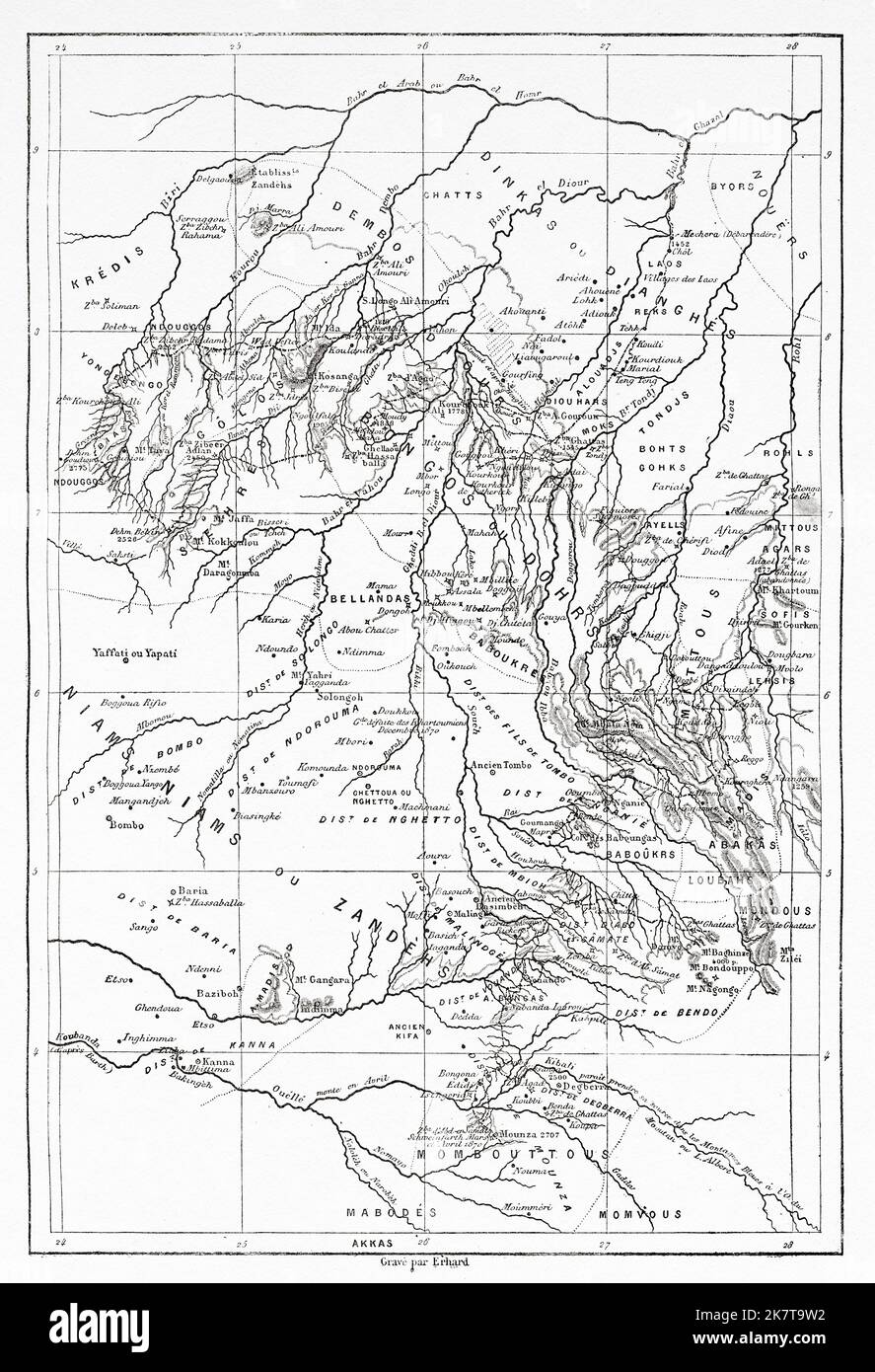 Azande people region map, Democratic Republic of the Congo. Africa ...
