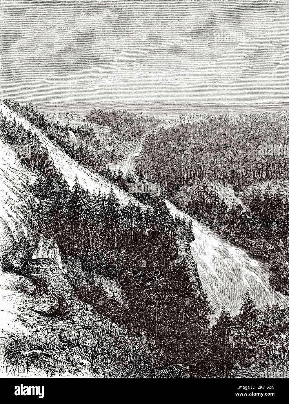 Upper cataract on the Yellowstone river. Yellowstone National Park ...