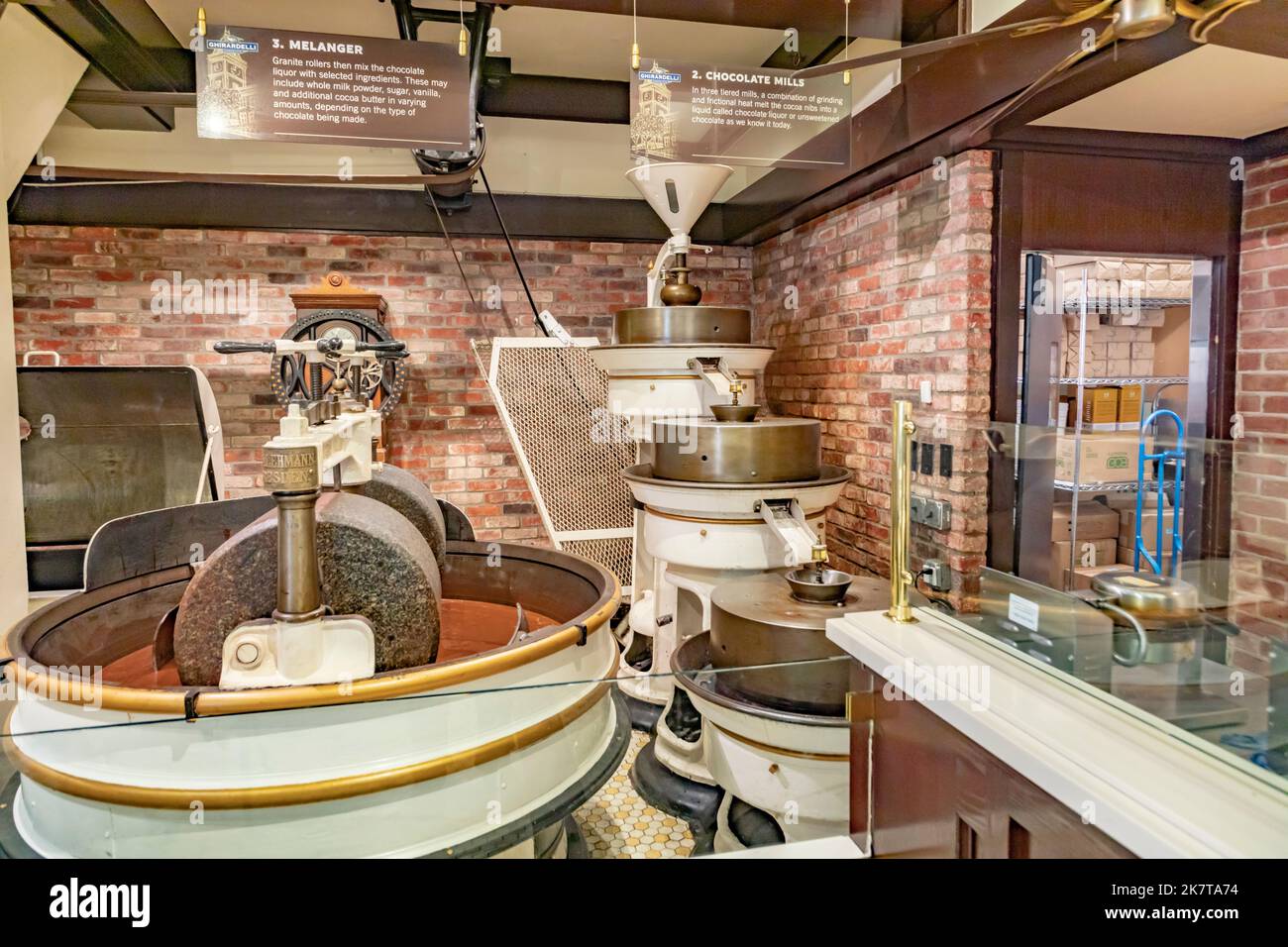 San Francisco, USA - June 6, 2022: view to old chocolate production ...