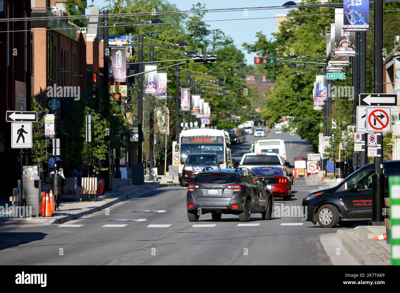 Traffic on Spring Garden Road in Halifax on the first day of a transit ...