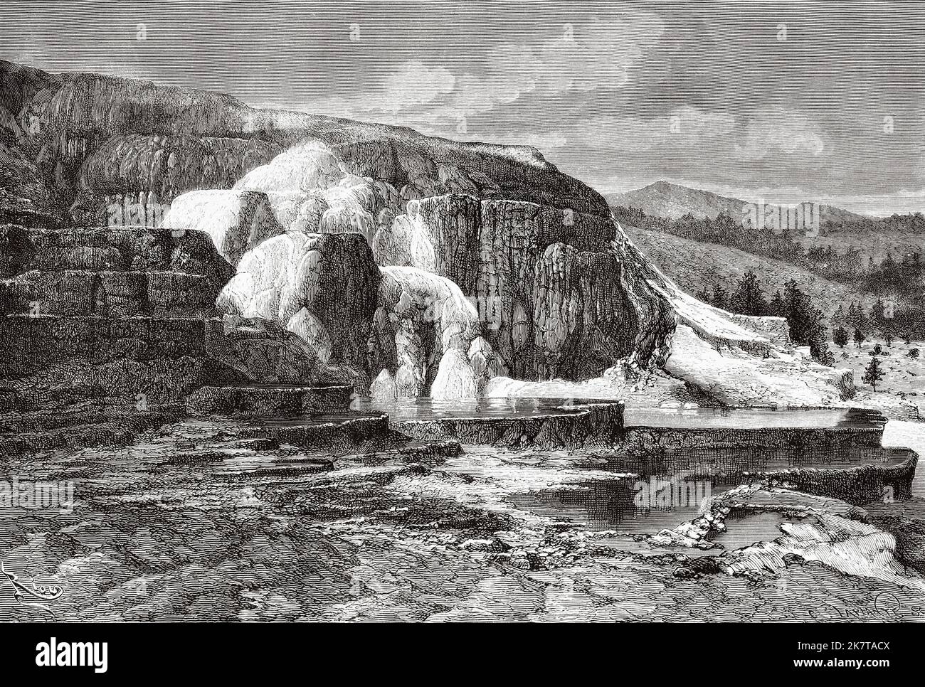 Mammoth Hot Springs. Yellowstone National Park, Wyoming USA. The US ...