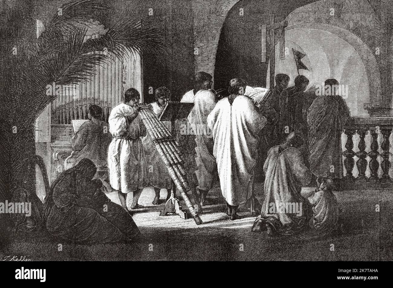 Musical mass in the Trinidad church, Bolivia, South America ...