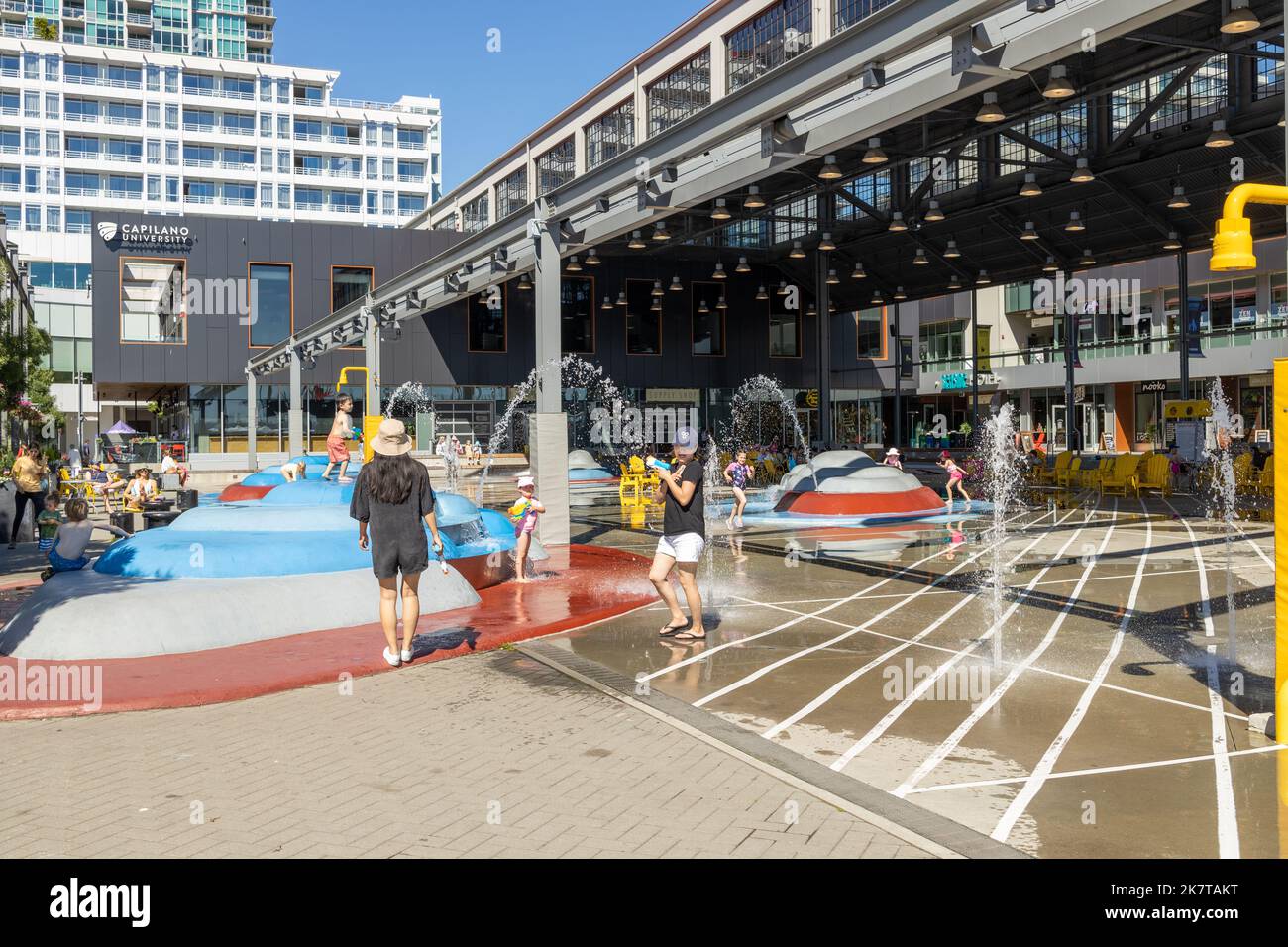 North Vancouver, Canada - July 12,2022: The Shipyards Splash Park in ...