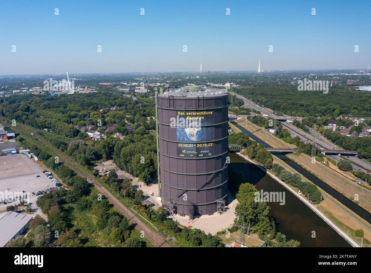 Industrial monument gasometer in oberhausen hi-res stock photography ...