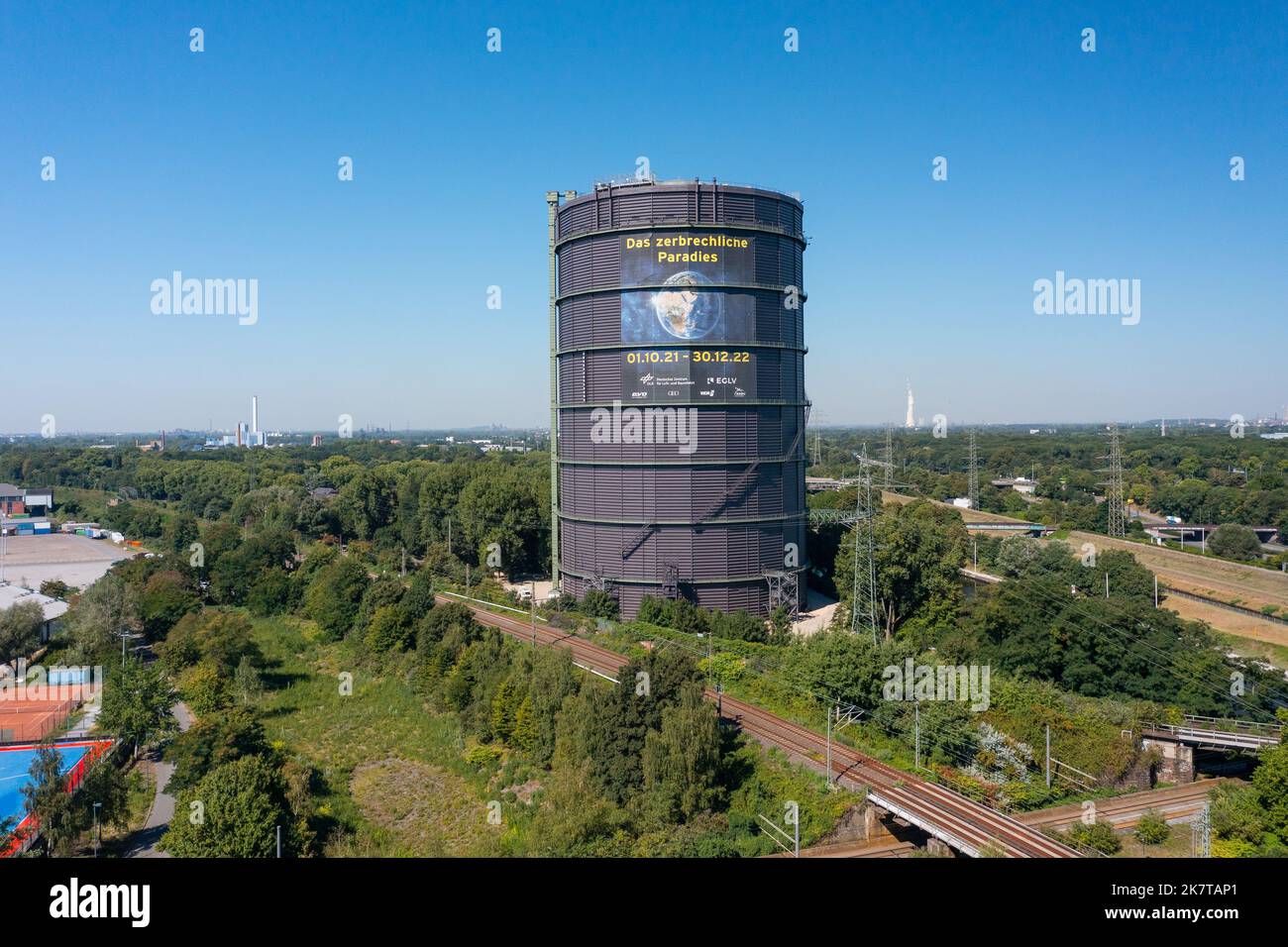Industrial monument gasometer in oberhausen hi-res stock photography ...