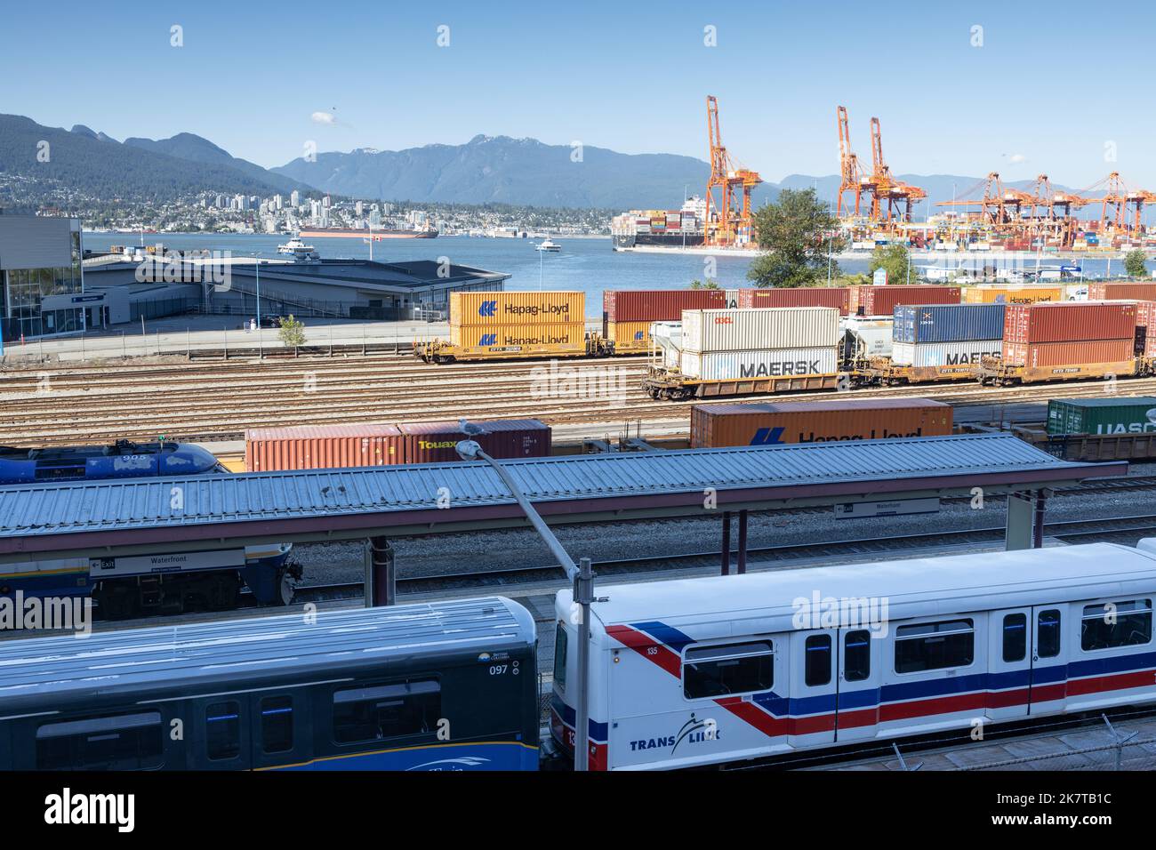 Vancouver, Canada - July 12,2022: View of trains and railroad tracks ...