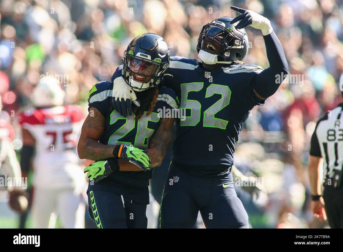 Seattle, WA, USA. 16th Oct, 2022. Seattle Seahawks linebacker Darrell ...