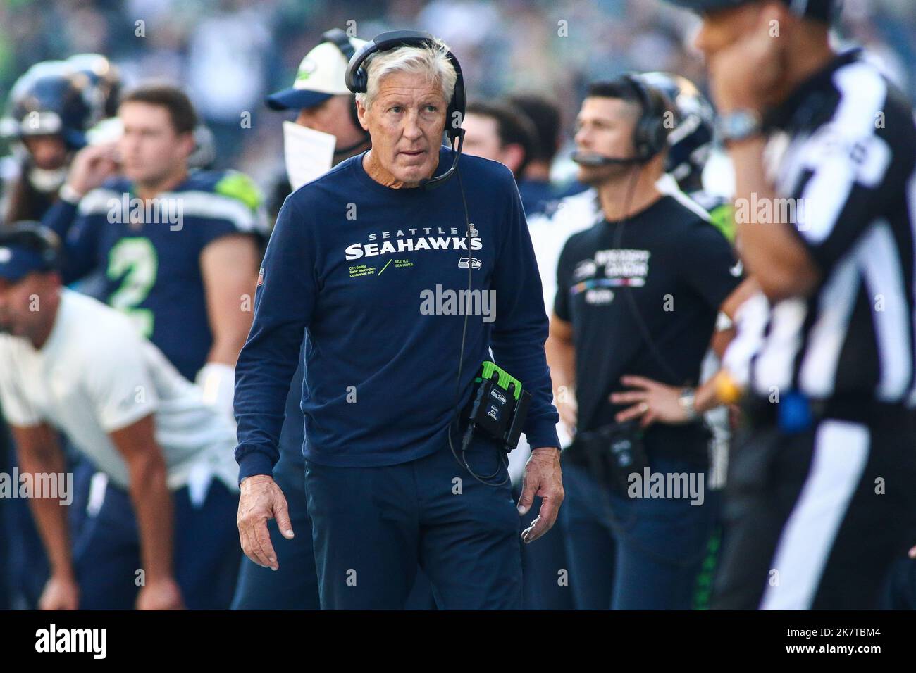 Seattle, WA, USA. 16th Oct, 2022. Seattle Seahawks head coach Pete ...