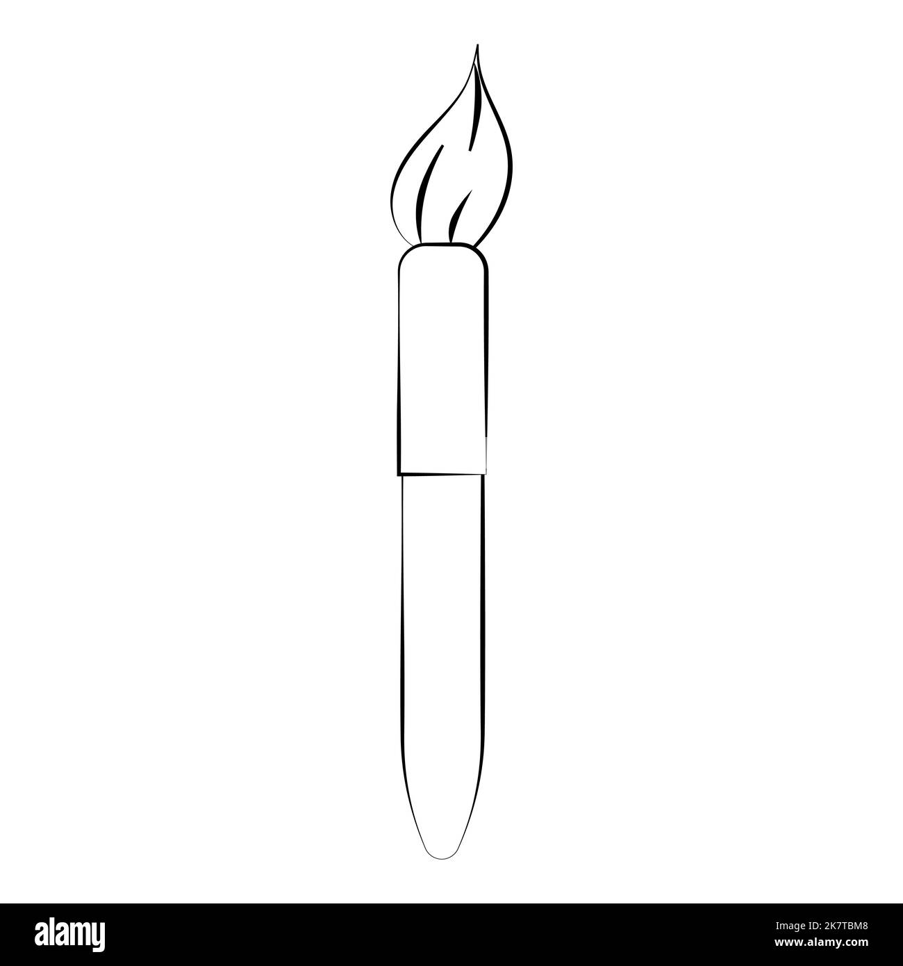 Brush with a thin line. Vector on a white background Stock Vector Image ...