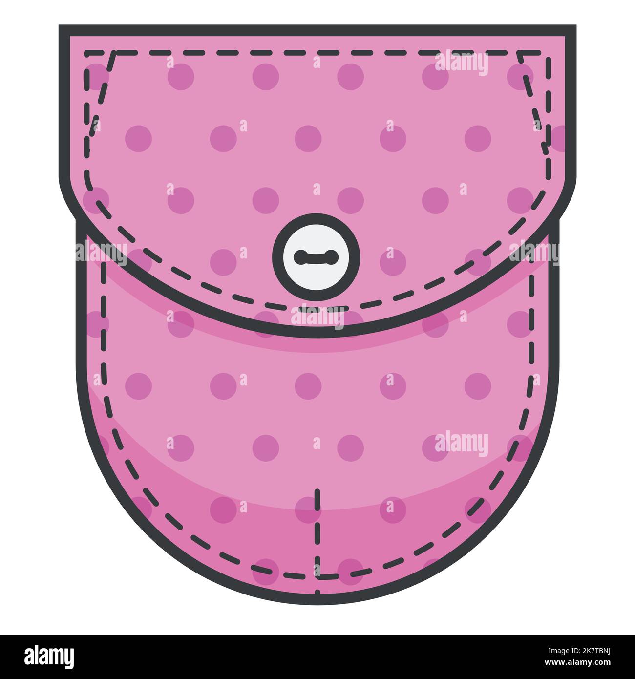 Pink polka-dotted pocket patch. Element for casual style clothes ...