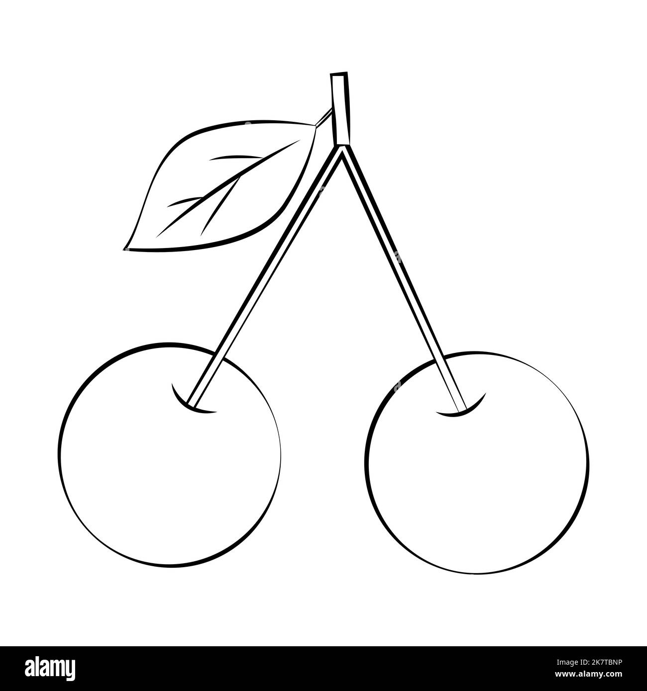 Cherry is a thin line. Vector on a white background Stock Vector Image ...