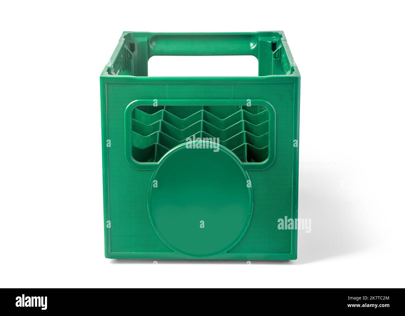 empty plastic storage box, crate for bottles isolated on white ...