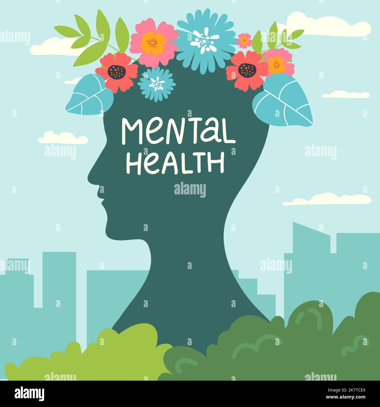 Mental health care treatment vector illustration concept. specialist ...