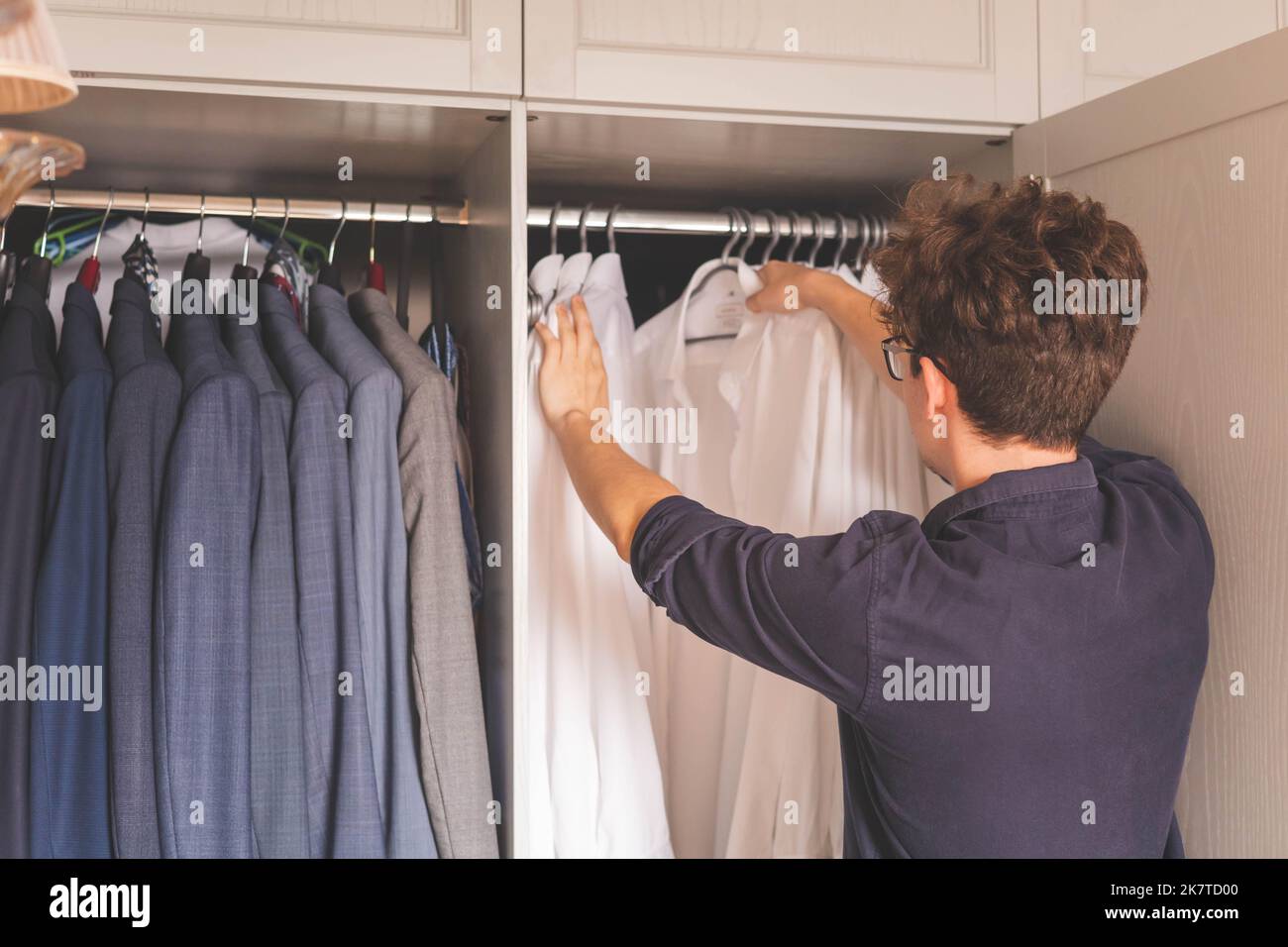 Male wardrobe furniture for business clothing neatly storage ...