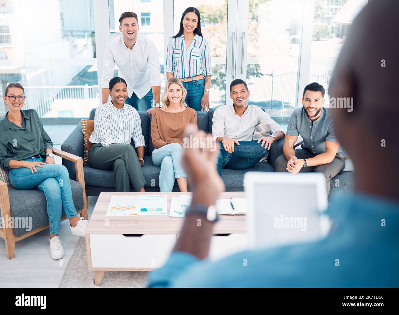 Presentation, tablet and business people in meeting with the ceo ...
