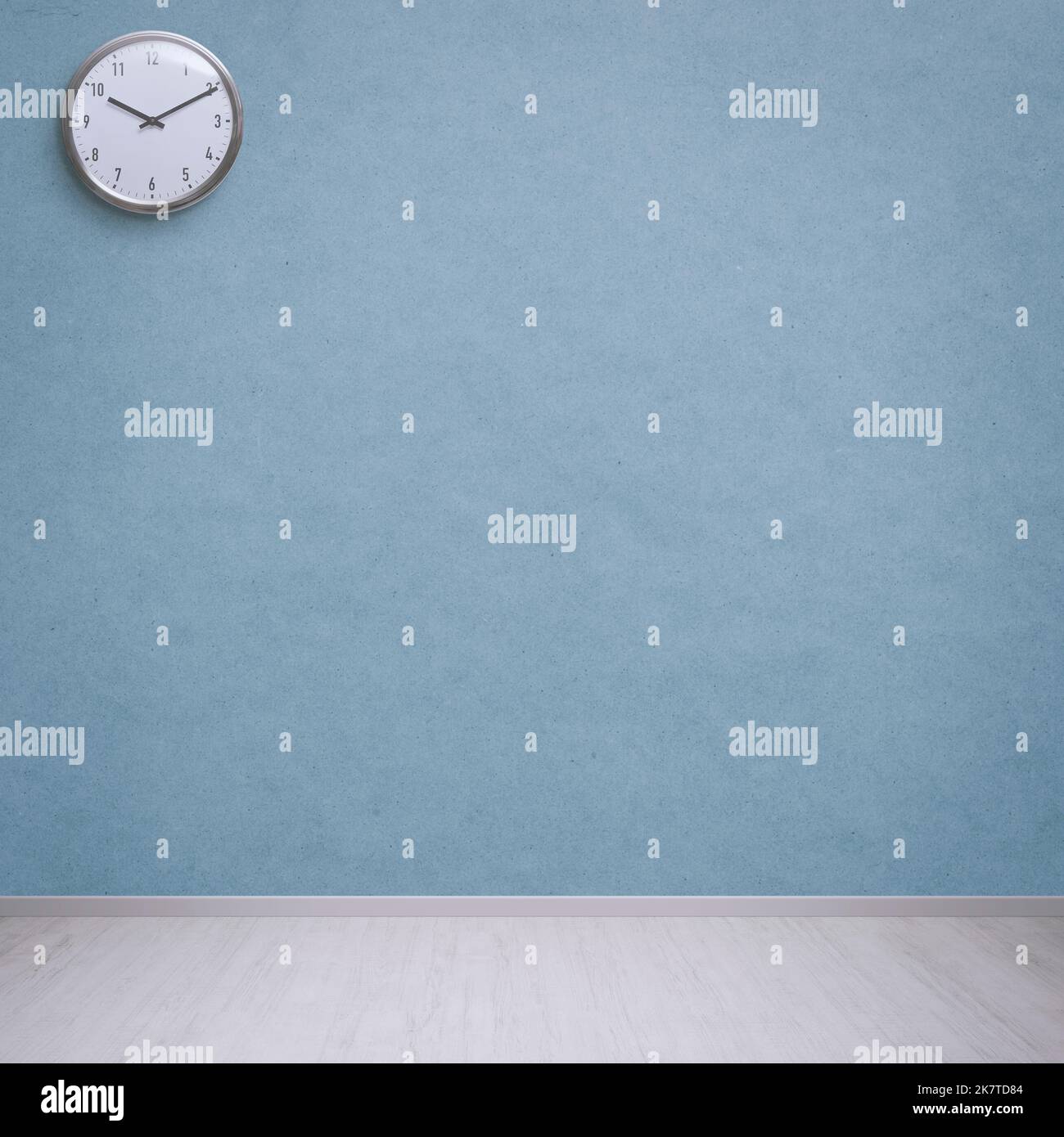 Blank office room wall with clock background Stock Photo - Alamy