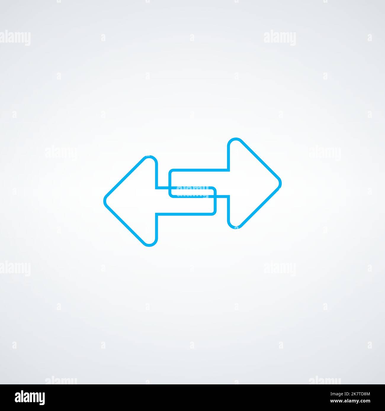 Two arrows in opposite direction in linear style, left-right sign ...