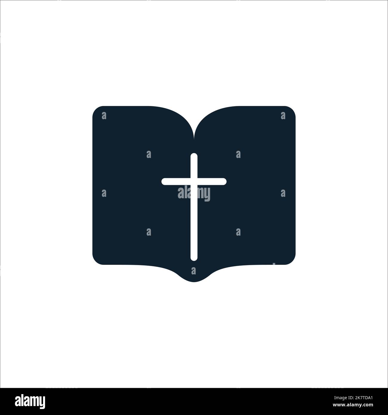 Bible with cross icon. Open book Religion, church, Bible study concept ...
