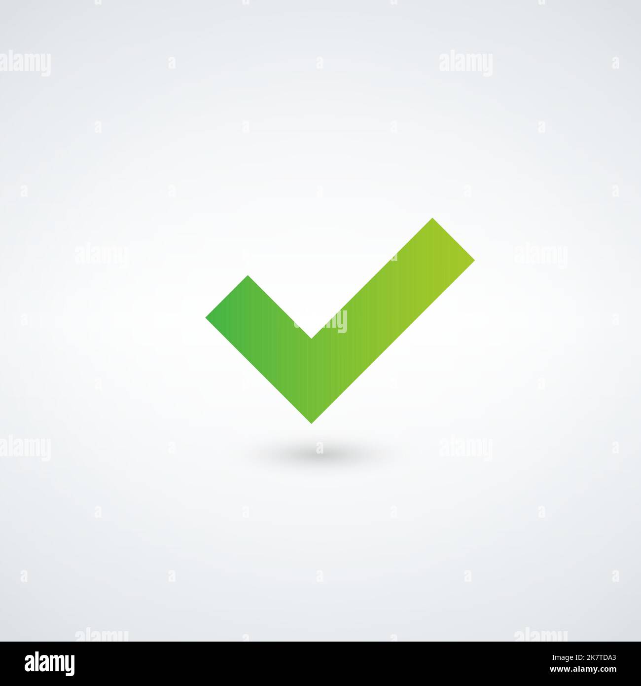 Tick sign element. Green checkmark icon. OK button for vote, decision ...
