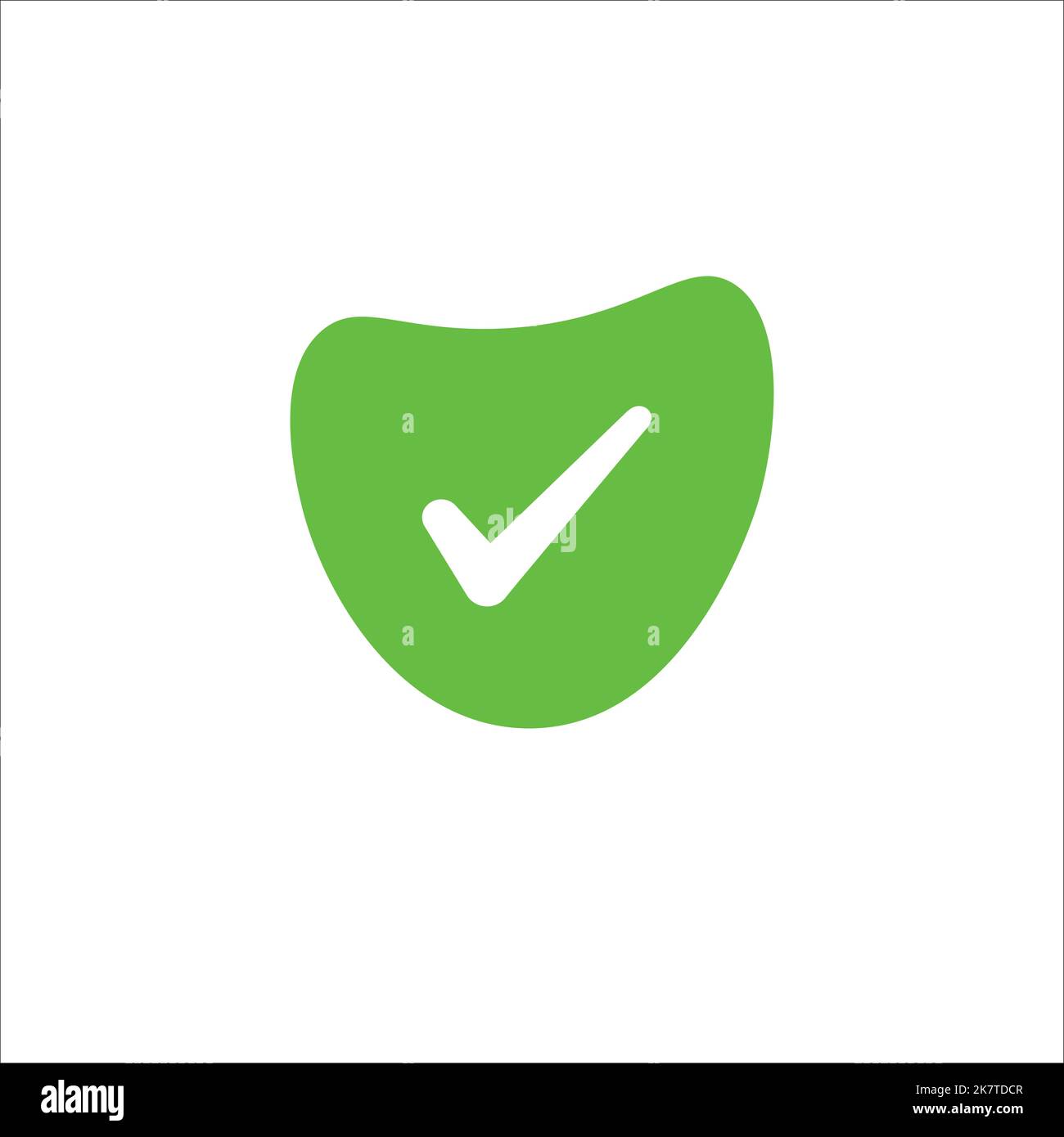 Tick in Green blob checkmark icon. OK button for vote, decision, web ...
