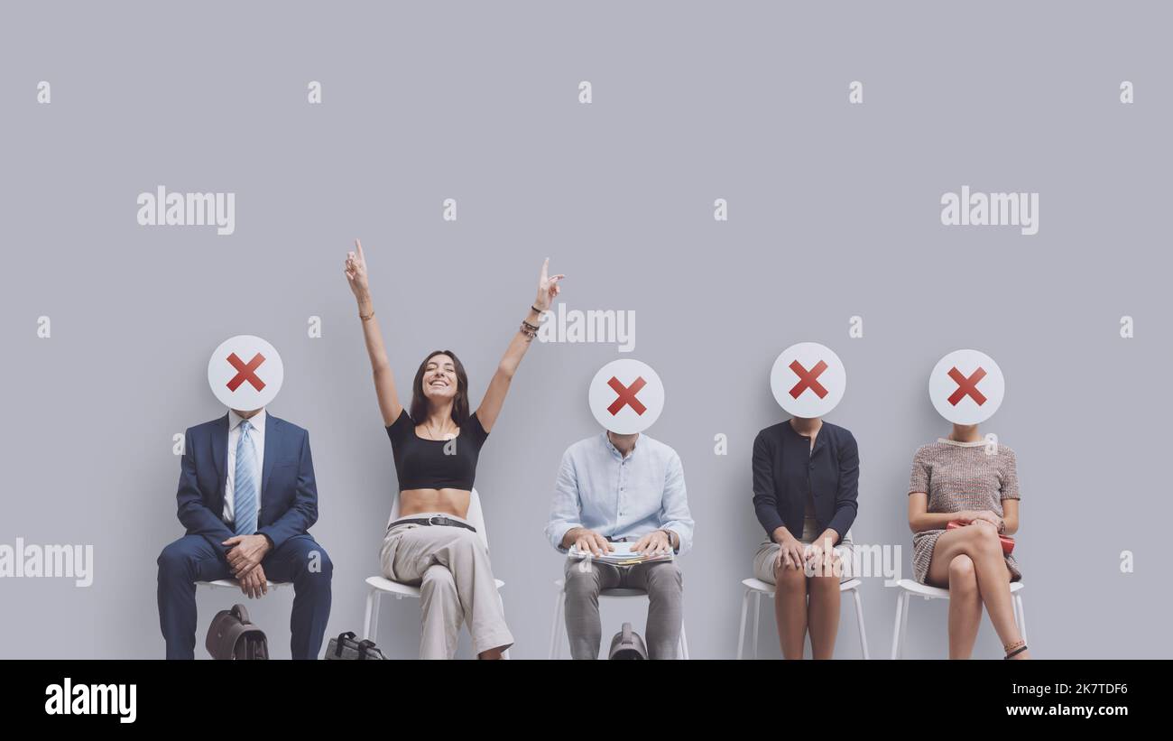 Picking the right candidate for the job: cheerful job applicant ...